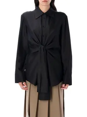 RÓHE Knotted Silk Shirt - Black