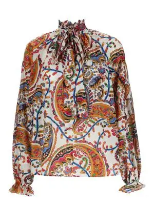 Etro Paisley Print Tie-neck Blouse - Multicolour