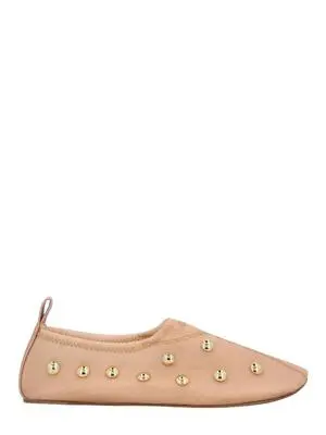 Chloé Ballerina Flats With Gold Tone Studs - Blushybeig