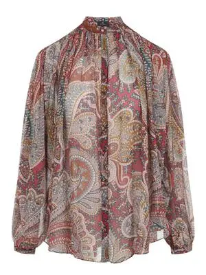 ETRO Etro Silk Paisley Print High-Neck Blouse