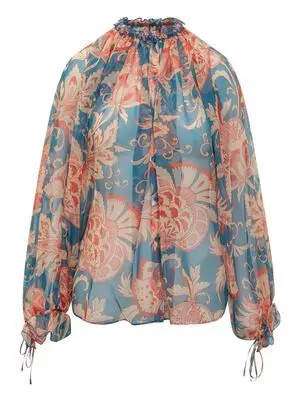 ETRO ETRO Printed Silk Shirt With Gathered Neck
