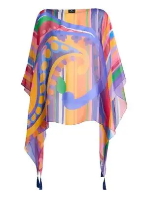 Etro Paisley-jacquard Cape Top - Multicolour