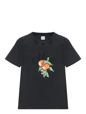 Chloé Graphic Logo Cotton T-shirt - Nero