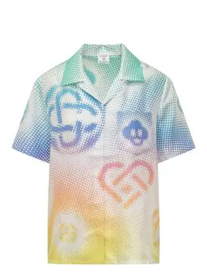 Casablanca Silk Mini Cuban Collar Printed Shirt - Multicolore