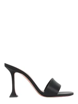 Amina Muaddi Silk Stiletto Heel Mules - Black