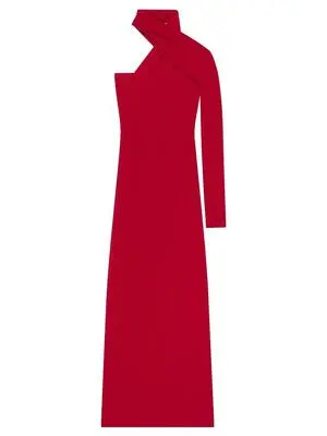 COURREGES One-shoulder Twist Crepe Minidress - Red
