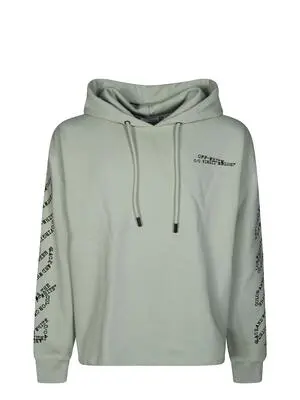 Off-White Hoodie T-shirt With Cap - Verde