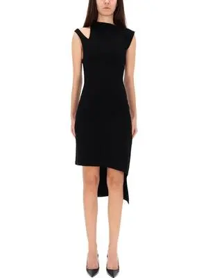 COURREGES Asymmetric Sleeveless Dress - Black