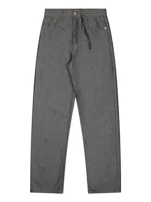DARKPARK Chain Adorned Relaxed Fit Lurex Denim Jeans - Grey