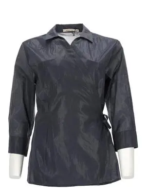 Paloma Wool Organic Cotton Blend Shirt With Wrap Detail - Blue