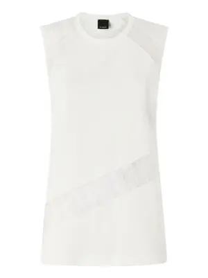 Pinko Sleeveless Lace Insert Top - White