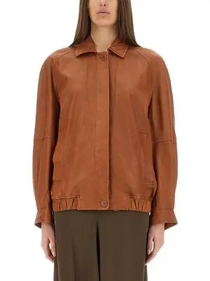 SALVATORE SANTORO Salvatore Santoro Leather Bomber Jacket Buff