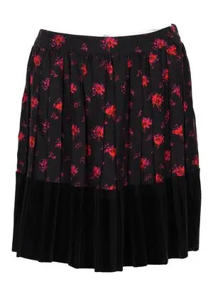 Alexander McQueen Floral Pleated Mini Skirt - Multicolour