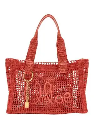 Chloé Raffia East-west Tote Bag - Pink
