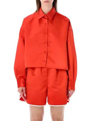 THE FRANKIE SHOP Silk Blend Button-up Shirt - Red