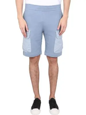 Paul Smith Cotton Bermuda Shorts With Elastic Waistband - Azure