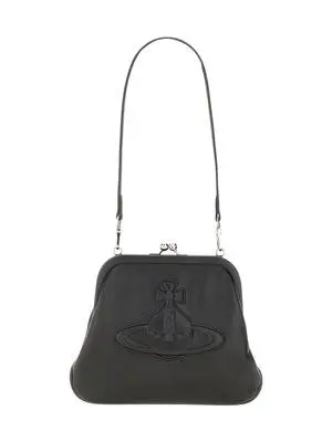 VIVIENNE WESTWOOD Orb Embellished Clutch Bag - Black