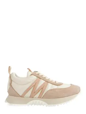 Moncler Moncler Pacey Nylon & Suede Sneakers Beige