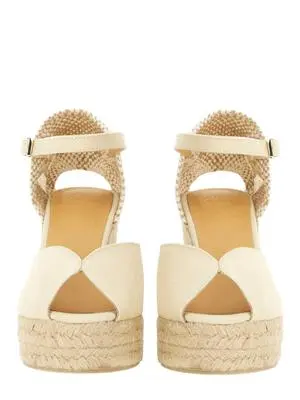 CastaÑer CASTAÑER Canvas Espadrille Wedge Sandals Ivory