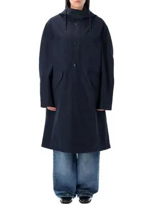 A.p.c. Long Hooded Raincoat - Blue