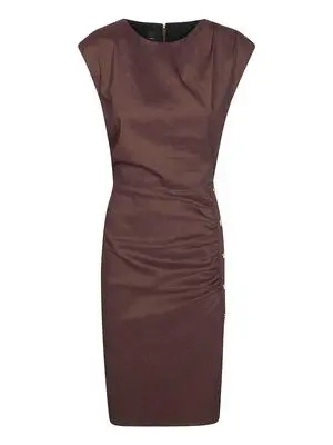 Pinko Linen Stretch Mini Suit - Marrone