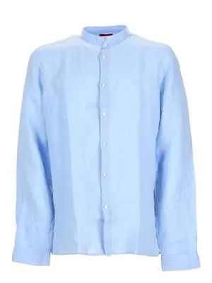 Hugo Linen Short Sleeve Shirt - Azure