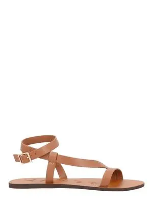 Manebí Buffalo Leather Strappy Sandals With Ankle Strap - Brown