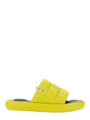 Premiata Luxe Quilted Lamb Leather Slide Sandals - Yellow
