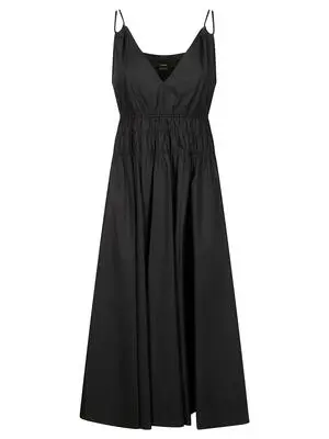 Pinko Shirred V-neck Maxi Dress - Nero