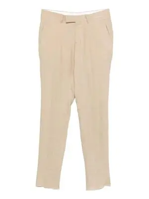 LARDINI Tailored Linen Trousers - Beige