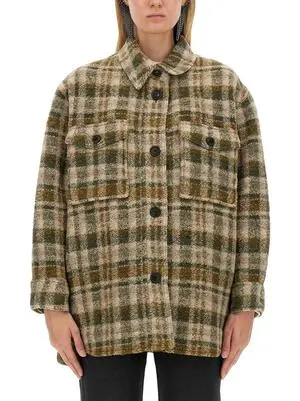 MARANT ETOILE Harveli Oversized Checked Wool-blend Jacket - Multicolour