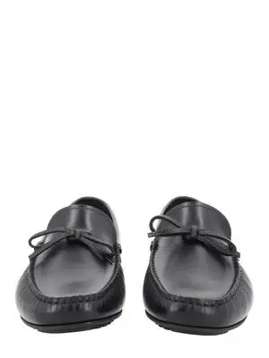 BOSS Leather Penny Loafers - Black