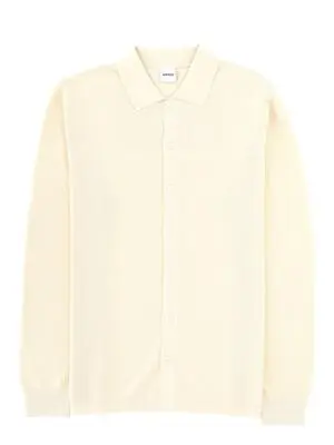 Aspesi Cotton Knit Button-front Polo Shirt - Ivory