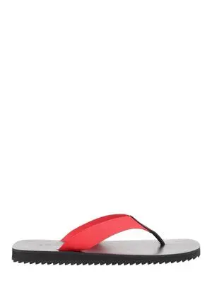 Senso Flat Thong Sandals With Fabric Straps - Red