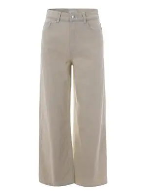 A.p.c. Organic Cotton Wide-leg Trousers - Bleachedout