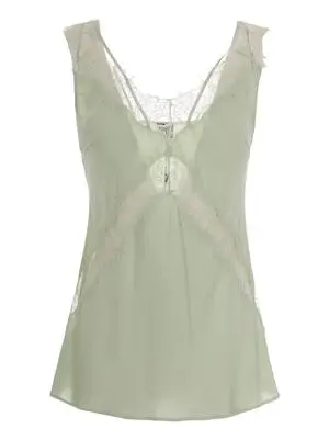 Pinko Lace Trimmed Camisole - Celadon