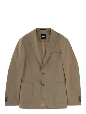 BOSS Tailored Blazer With Classic Collar - Beige