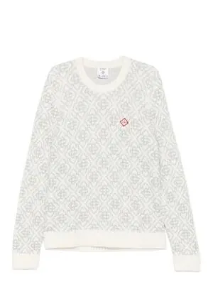 Casablanca Mohair Blend Knit Sweater - White