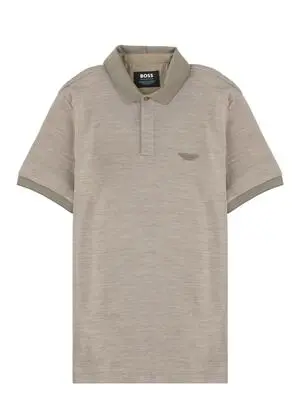 BOSS Short Sleeve Knit Polo Shirt - Grey