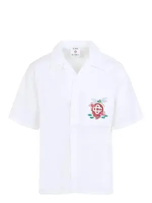 Casablanca Casablanca Dragonfly Print Cotton Short Sleeve Shirt For Men Dragonflyf