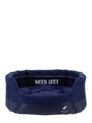 POLDO DOG COUTURE X MOON BOOT Logo Lettering Nylon Dog Bed - Blu