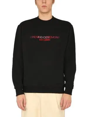 Opening Ceremony Embroidered Crewneck Sweatshirt - Black