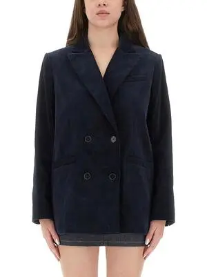 A.p.c. Double-breasted Corduroy Blazer - Blue