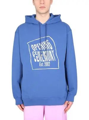 Opening Ceremony Logo Box Hoodie - Azure