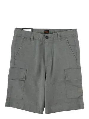 BOSS Linen Blend Cargo Shorts - Grey