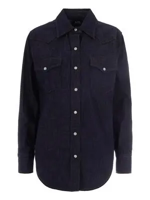 A.p.c. Western Denim Button-up Shirt - Indigo