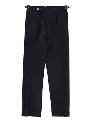 BOSS Sartorial Pleated Linen Trousers - Blue