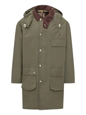 PAUL SMITH LOVES BARBOUR Hooded Painter's Jacket With Velvet Collar - Fern