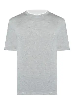Brunello Cucinelli T-shirt With Faux-layering For - Grey