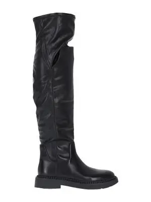 Ash Over-the-knee Boots With Lug Sole - Black